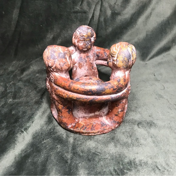 Accents | Aztec Mayan Circle Of Friends Candle Holder Red Clay Mexican ...